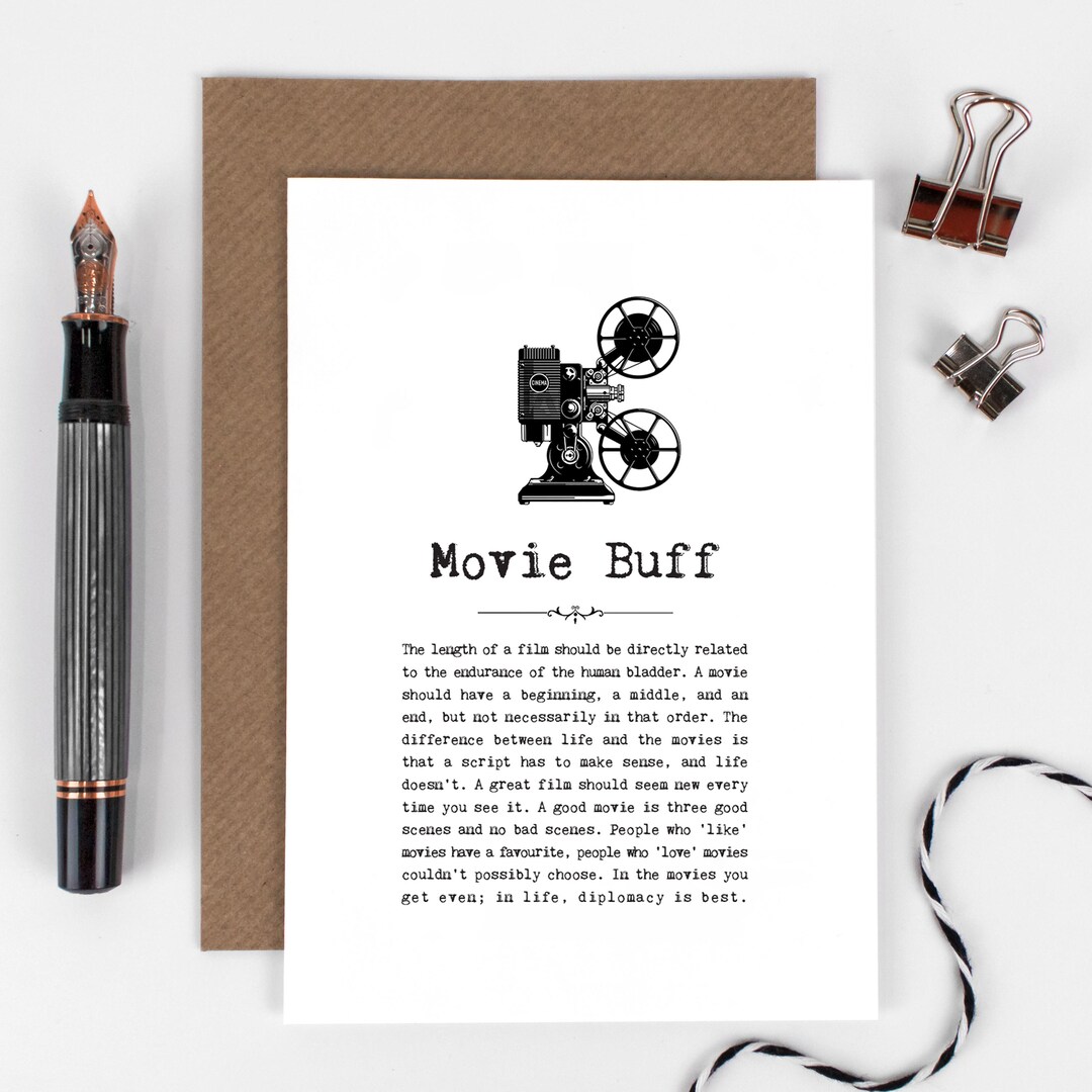 Movie Buff Card for Film Fans and Cinema Lovers GC022-1 - Etsy UK
