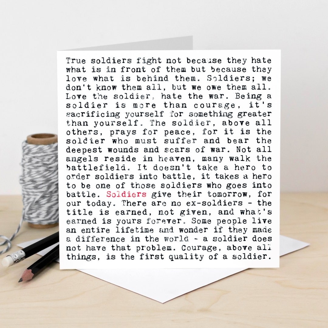 Army Card, Soldiers Quotes Greeting Card, Serving Armed Forces and ...