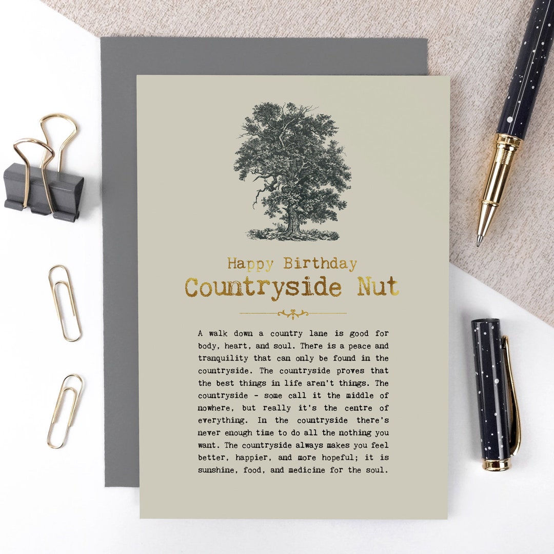 Countryside Birthday Card for Nature Lovers, Walkers, Farmers GC1441 - Etsy