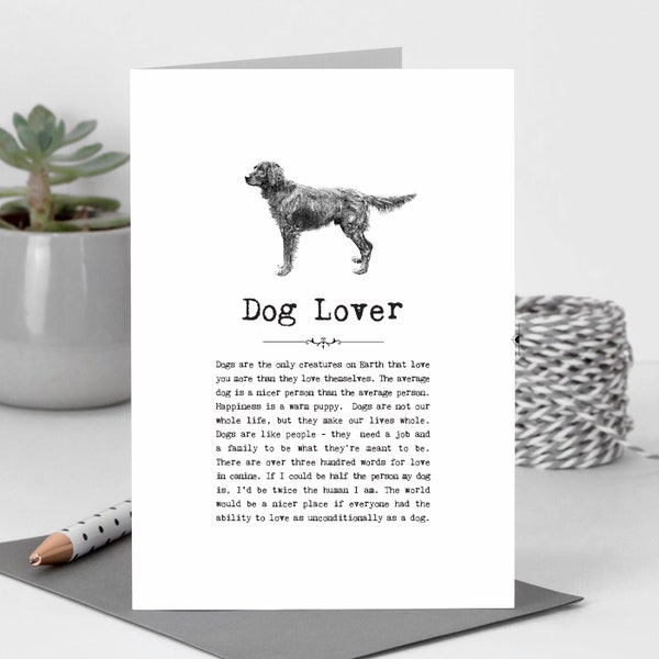 Dog Lover Card - Etsy UK