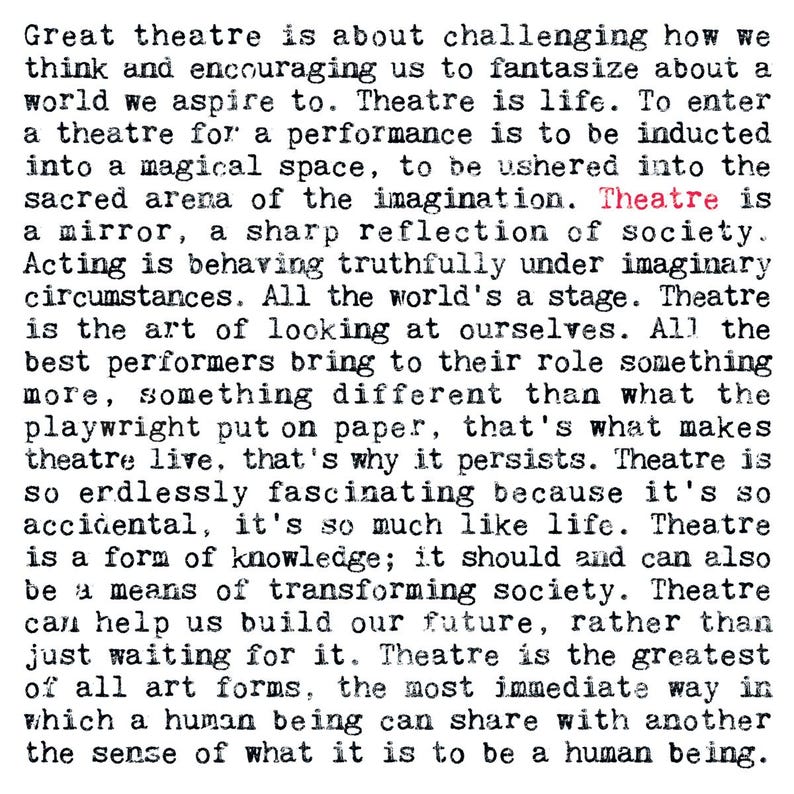 Theatre Quotes Print for Actors and Theatre Lovers - Etsy