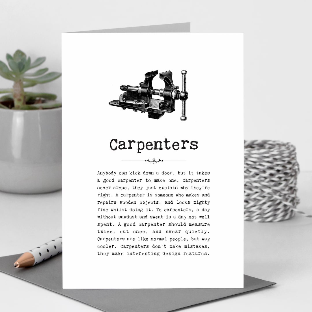 Funny Carpenters Card, Woodworking Quotes GC1727 - Etsy