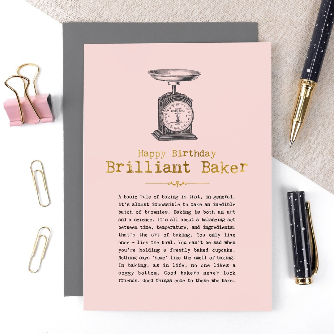 Baker Birthday Card, Baking Card GC1430 - Etsy
