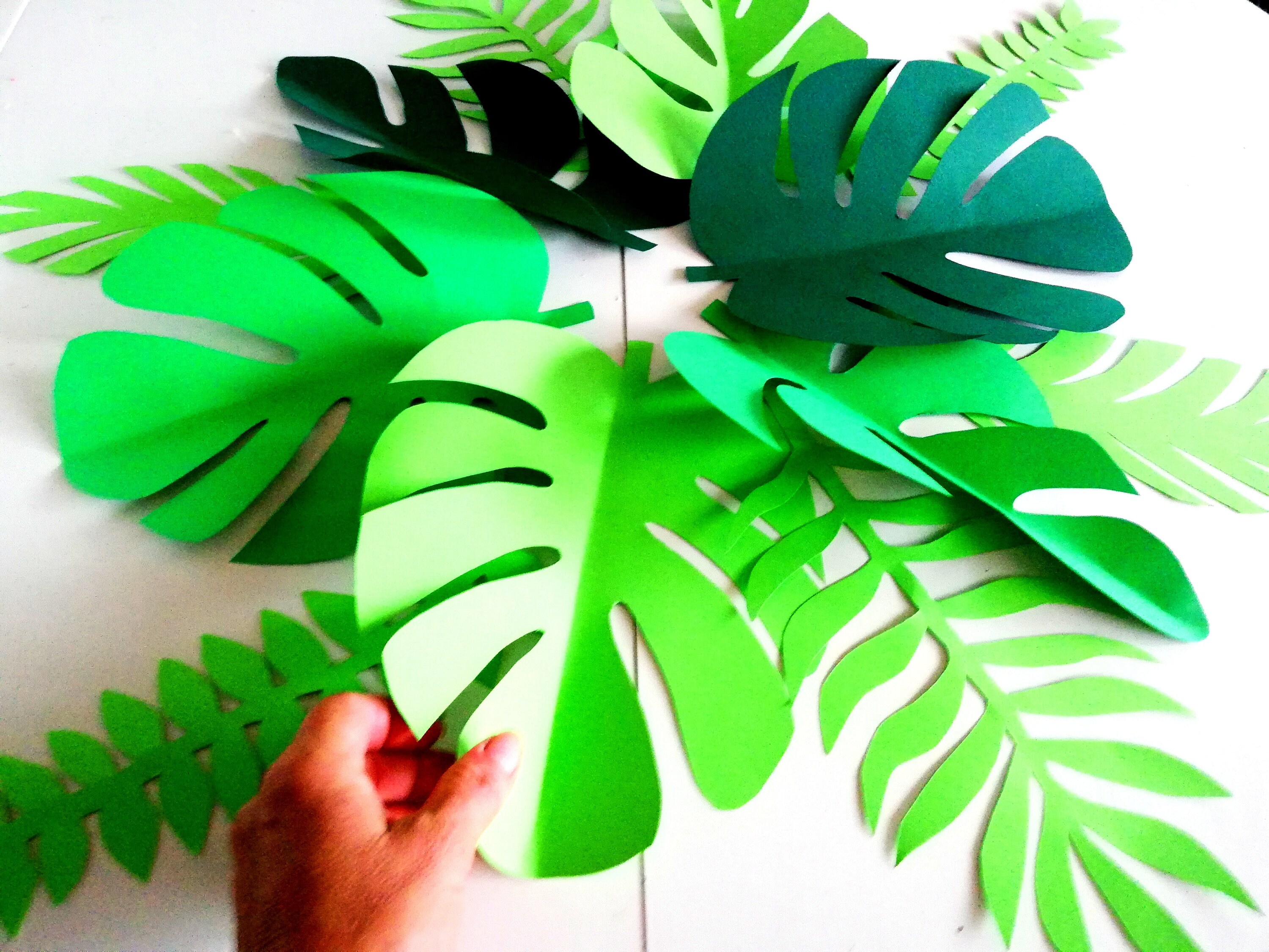 Tropical Green Gold Large Paper Leaves Large Paper Flowers - Etsy