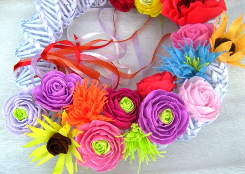 Fiesta Crepe Paper Flower Crowns San Antonio Fiesta Paper | Etsy