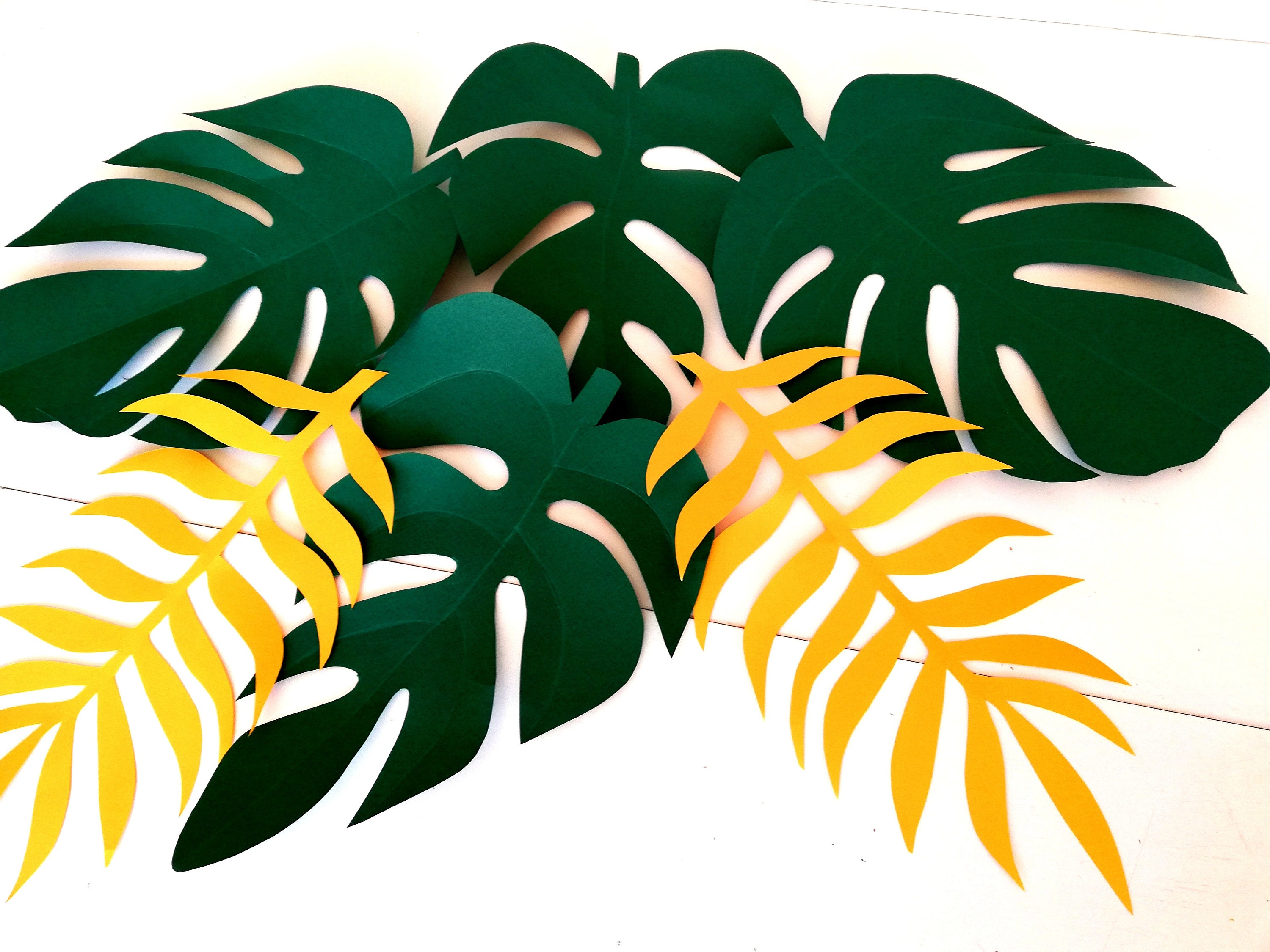 Tropical Green Gold Large Paper Leaves Large Paper Flowers - Etsy