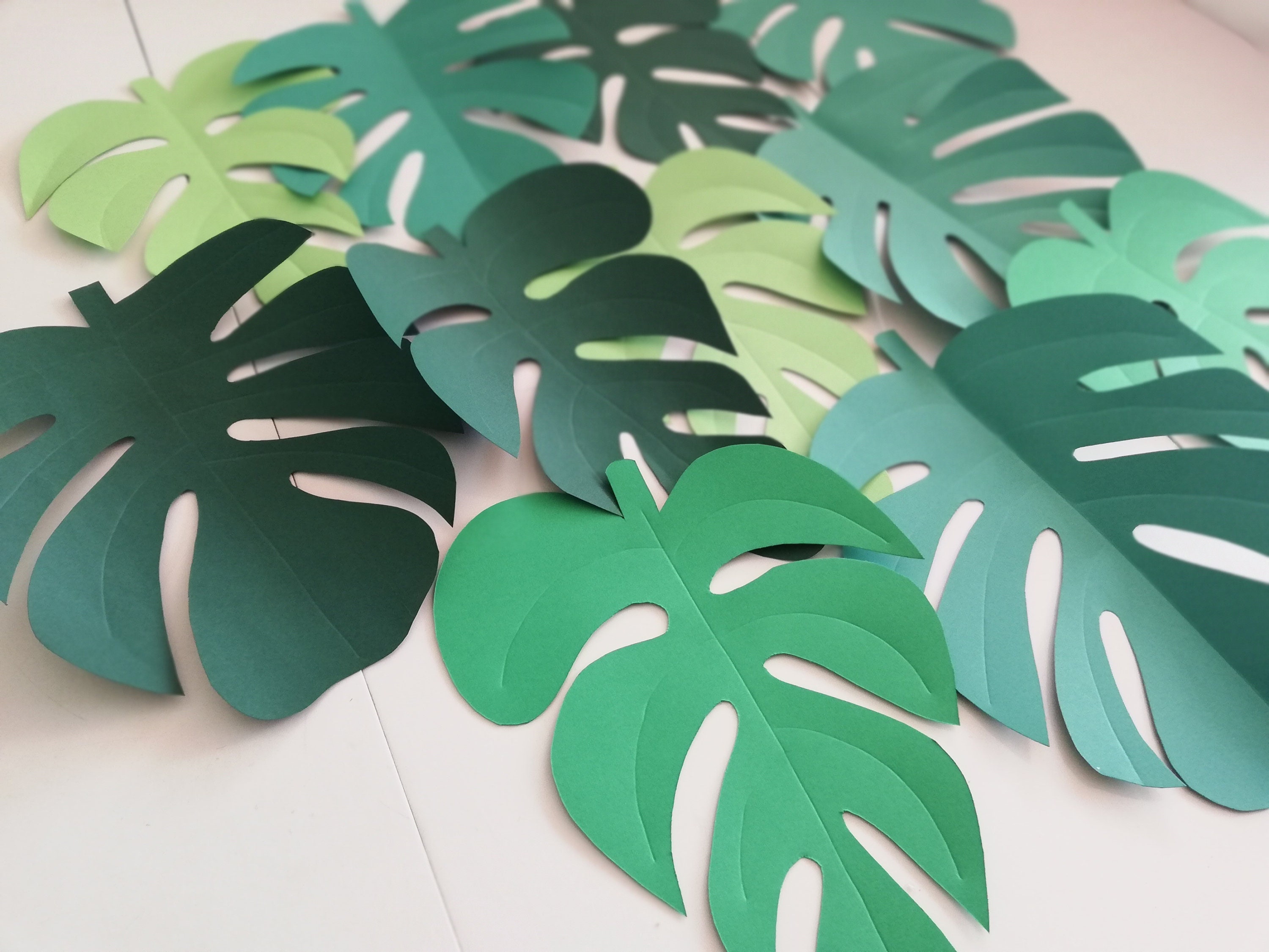 Paper Leaves Green Leaves Large Leaves Paper Flowers Wall - Etsy