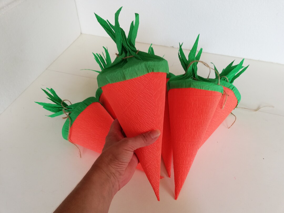 Large Carrot Easter Decor Party Favors Boxe Peter Rabbit Candy Cones ...