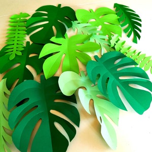 Tropical Paper Leaves, Green Leaves, Large Leaves Paper Flowers Wall ...