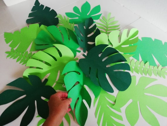 Paper leaves, green leaves, large leaves paper flowers Wall decor ...