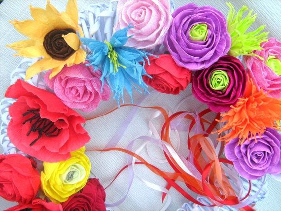 Fiesta crepe paper flower crowns, San Antonio, Fiesta paper flower ...