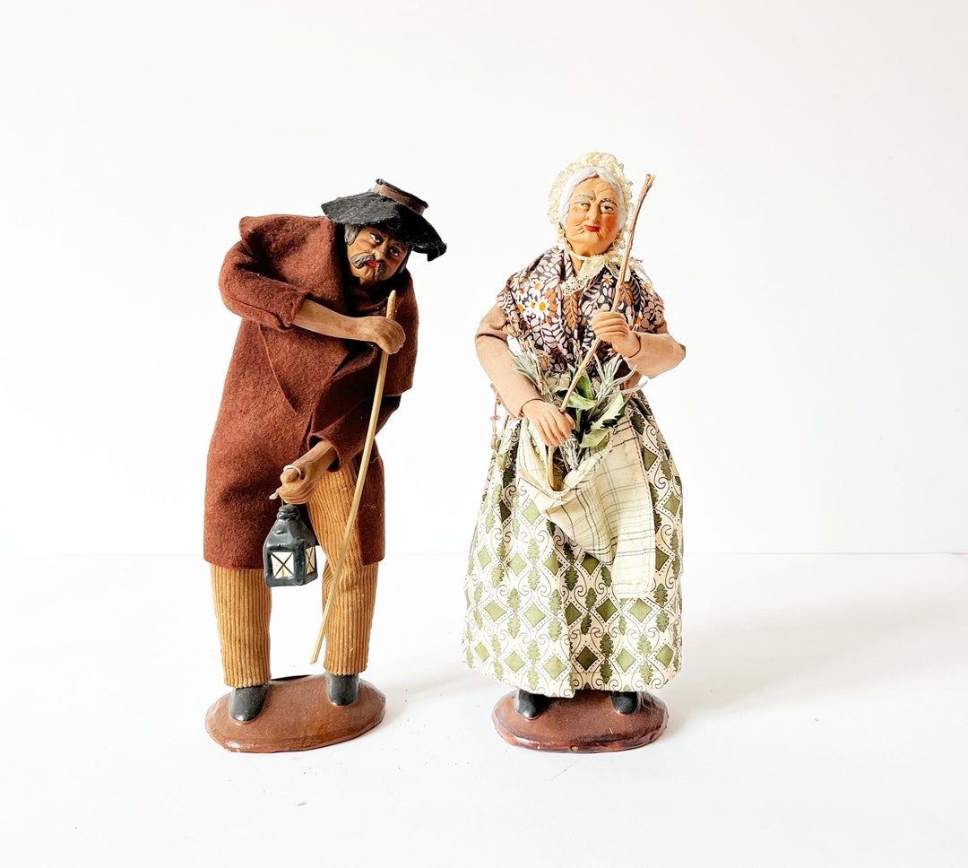 Pair French Santon Figurine Porvence France - Etsy