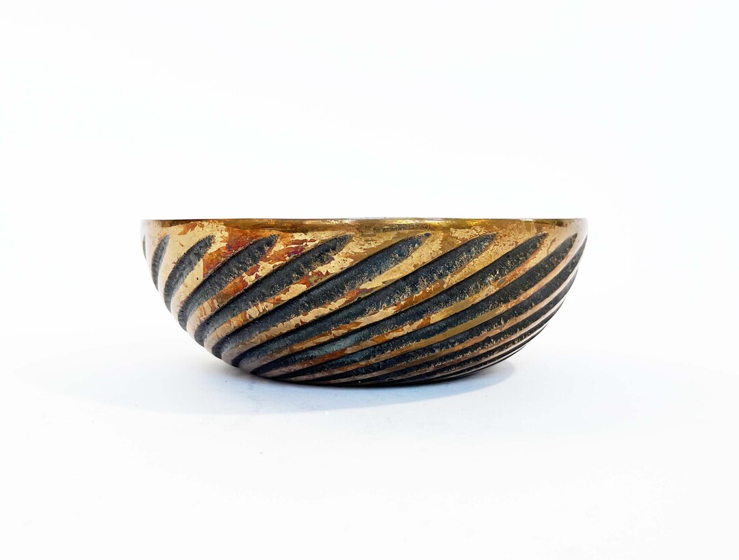 Mid Century Solid Bronze Bowl Metal - Etsy