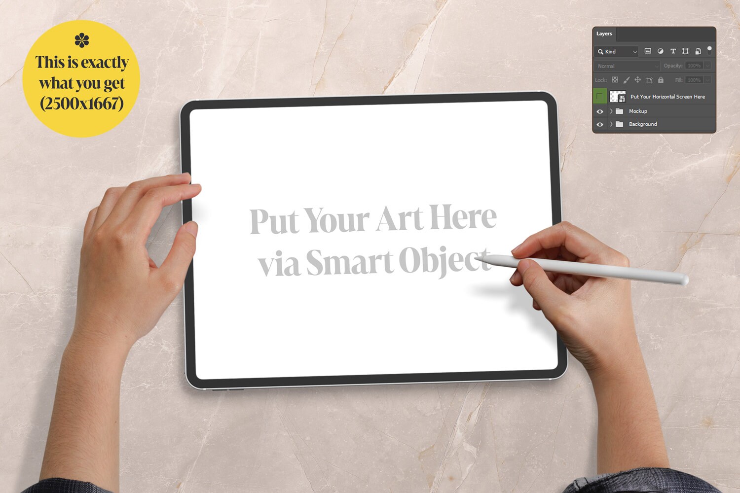 Editable iPad Mockup With Hands Drawing Using Apple Pen. First Person ...