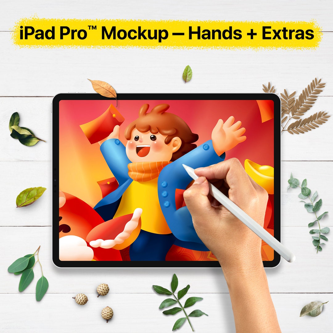 IPad Pro Mockup: Movable Hands, Apple Pencil (photoshop, Digital) - Etsy