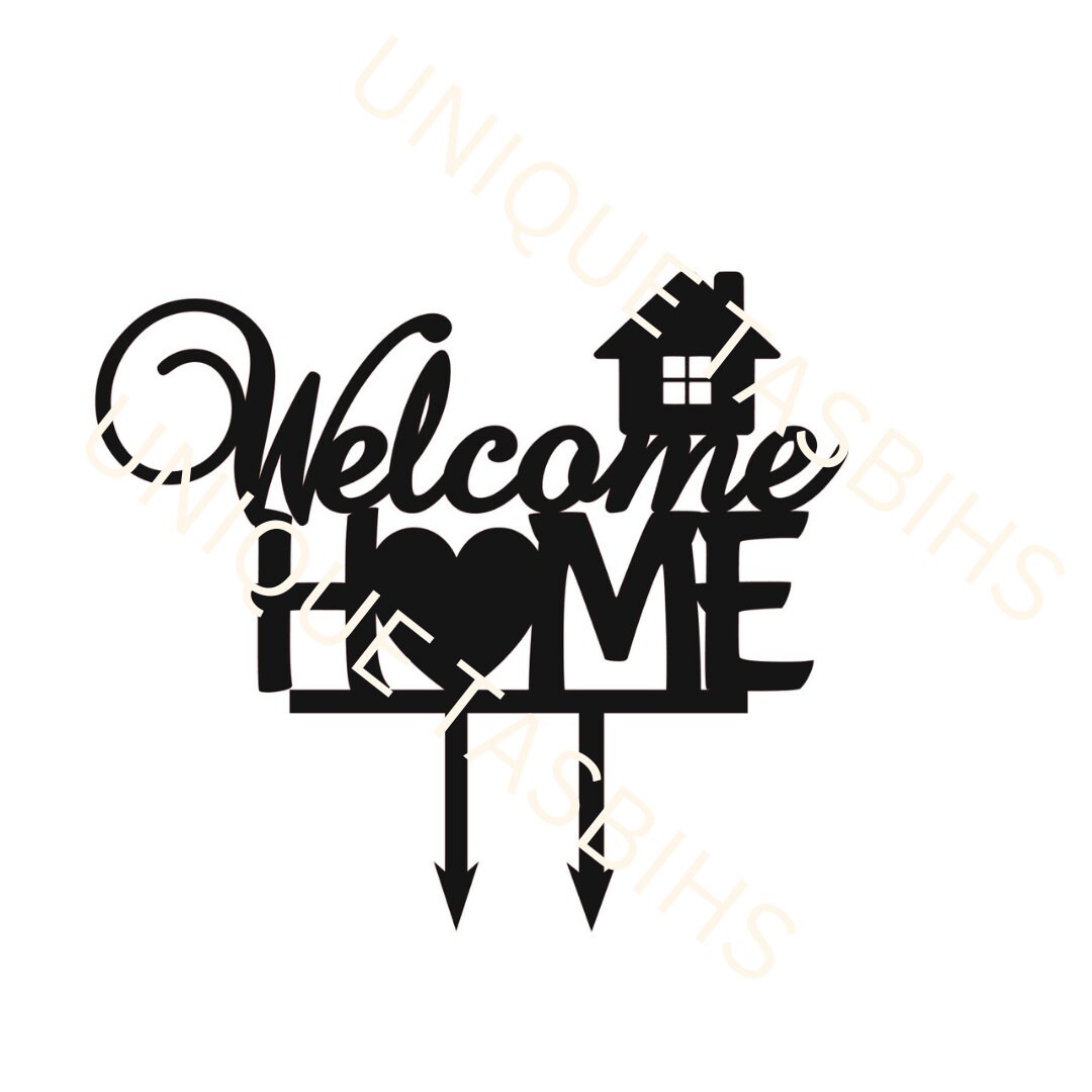 Digital Cut File SVG Vector | Welcome Home Caketopper | Digital File - Etsy