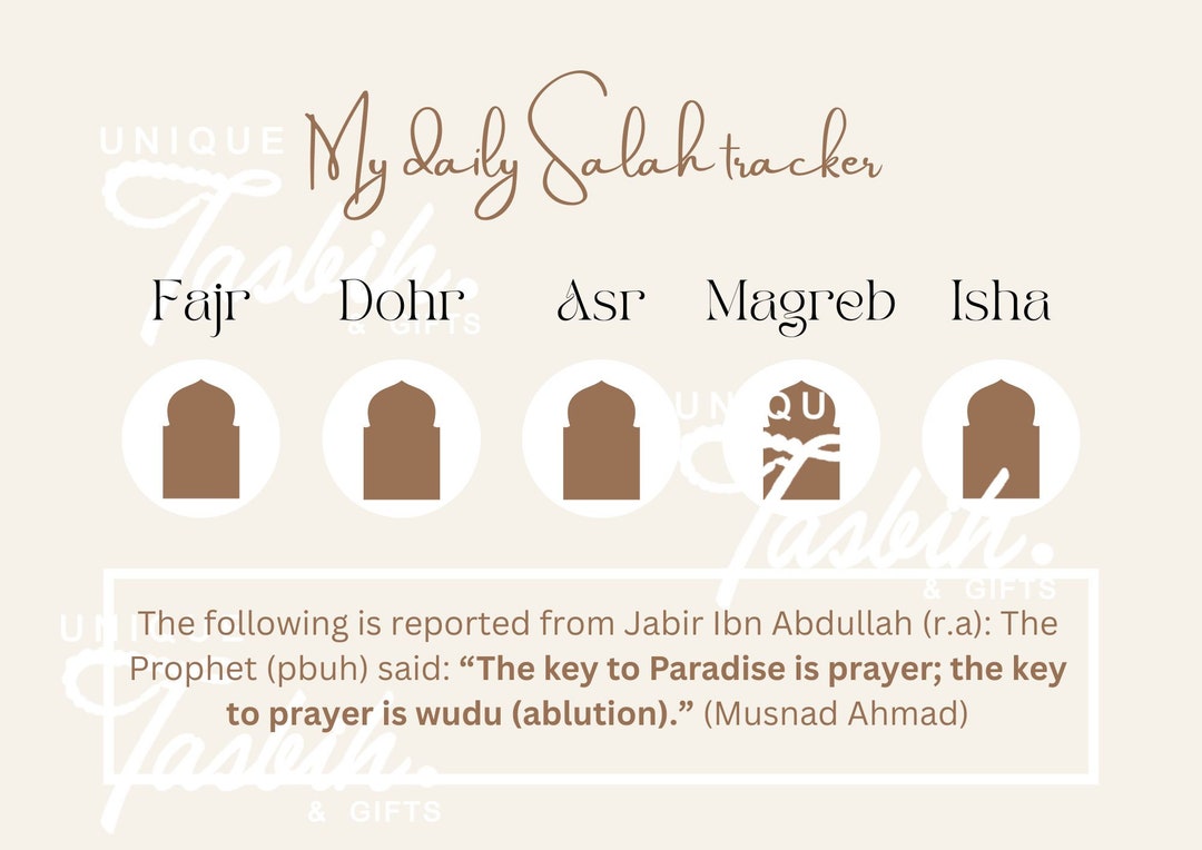 My Daily Salah Tracker Printable | Digital Download | PDF File ...