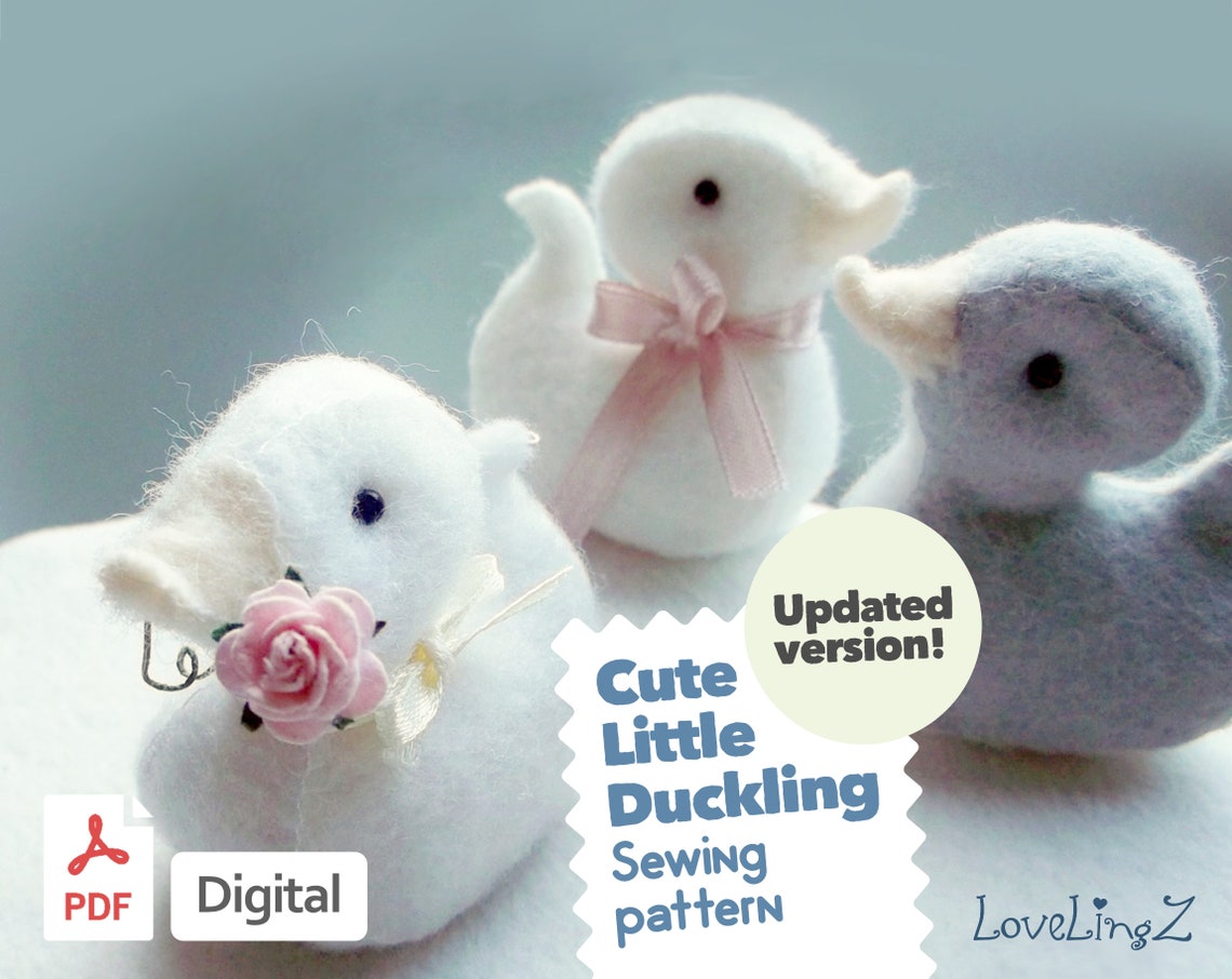 Sewing Pattern PDF Felt Cute Little Duckling / Duck | Etsy