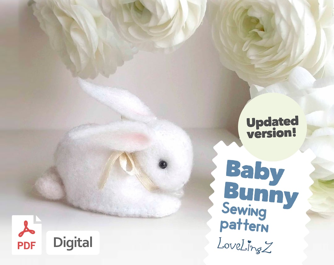 Sewing Pattern PDF - Felt Baby Bunny / Rabbit - Instant Download DIY ...