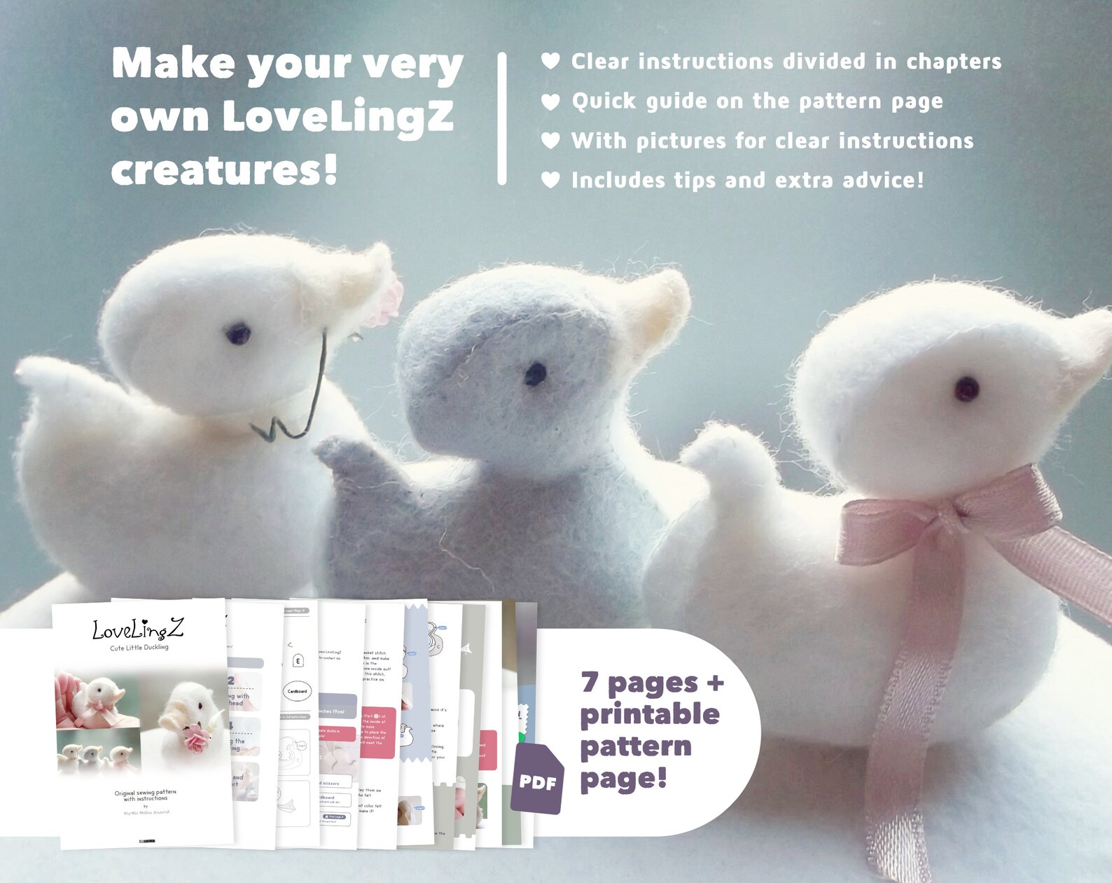 Sewing Pattern PDF Felt Cute Little Duckling / Duck | Etsy