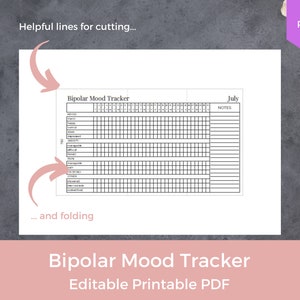 EDITABLE Monthly Bipolar Mood Tracker, Mental Health Tracker, Anxiety ...