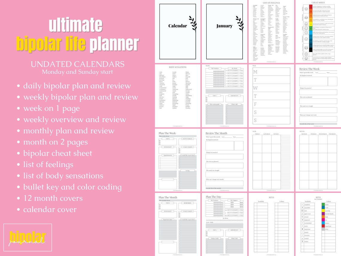 Ultimate Bipolar Life Planner Bipolar Therapy Journal - Etsy UK