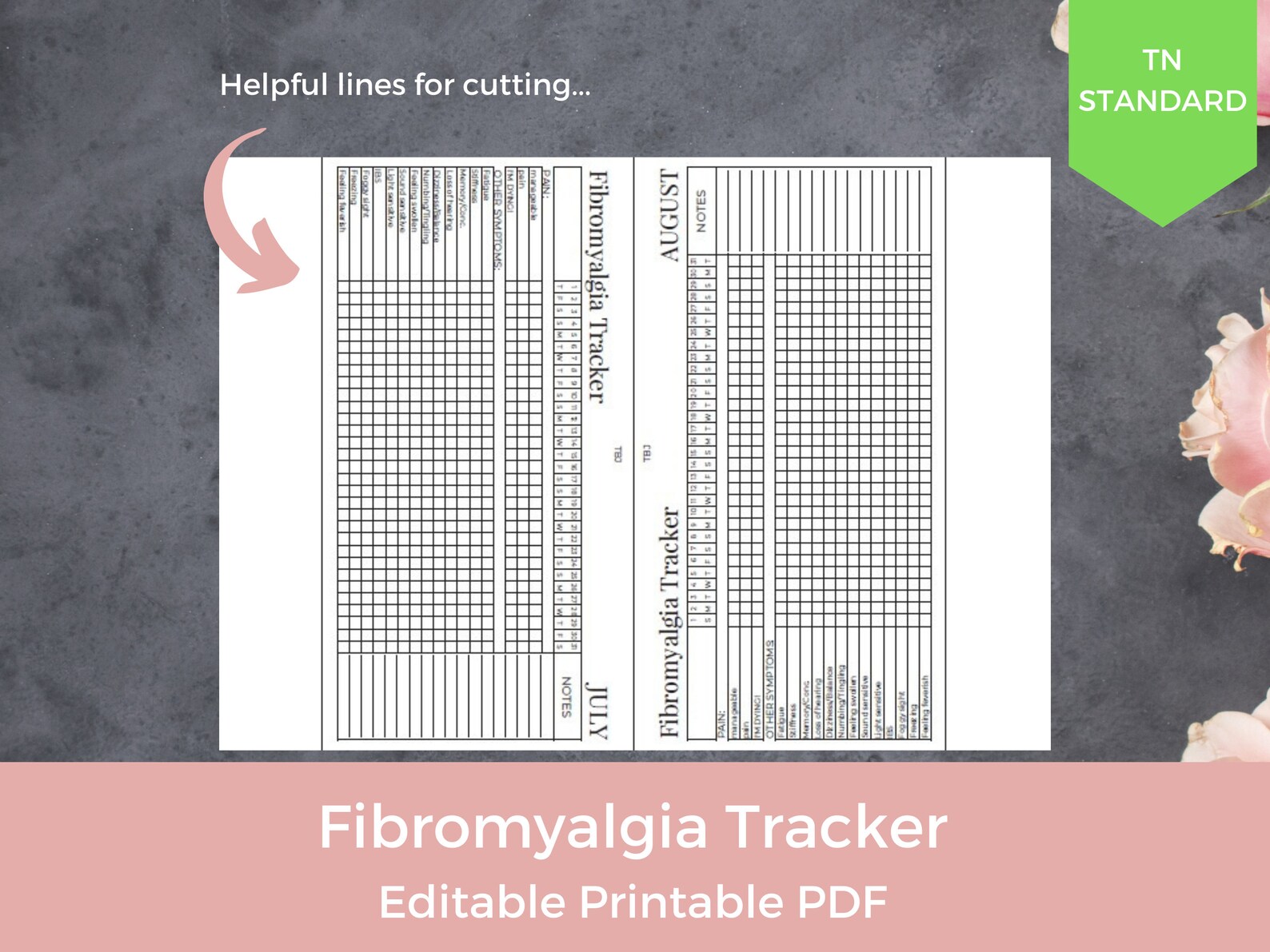 EDITABLE Fibromyalgia Tracker, Chronic Pain Tracker, Track Your ...