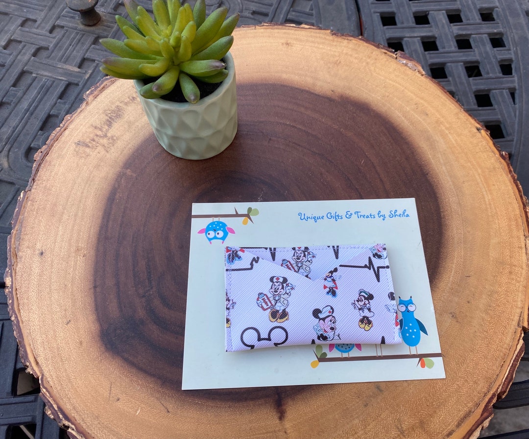 Nurse Minnie Mouse Gift Card Holder: Faux Leather Credit Card Case - Etsy