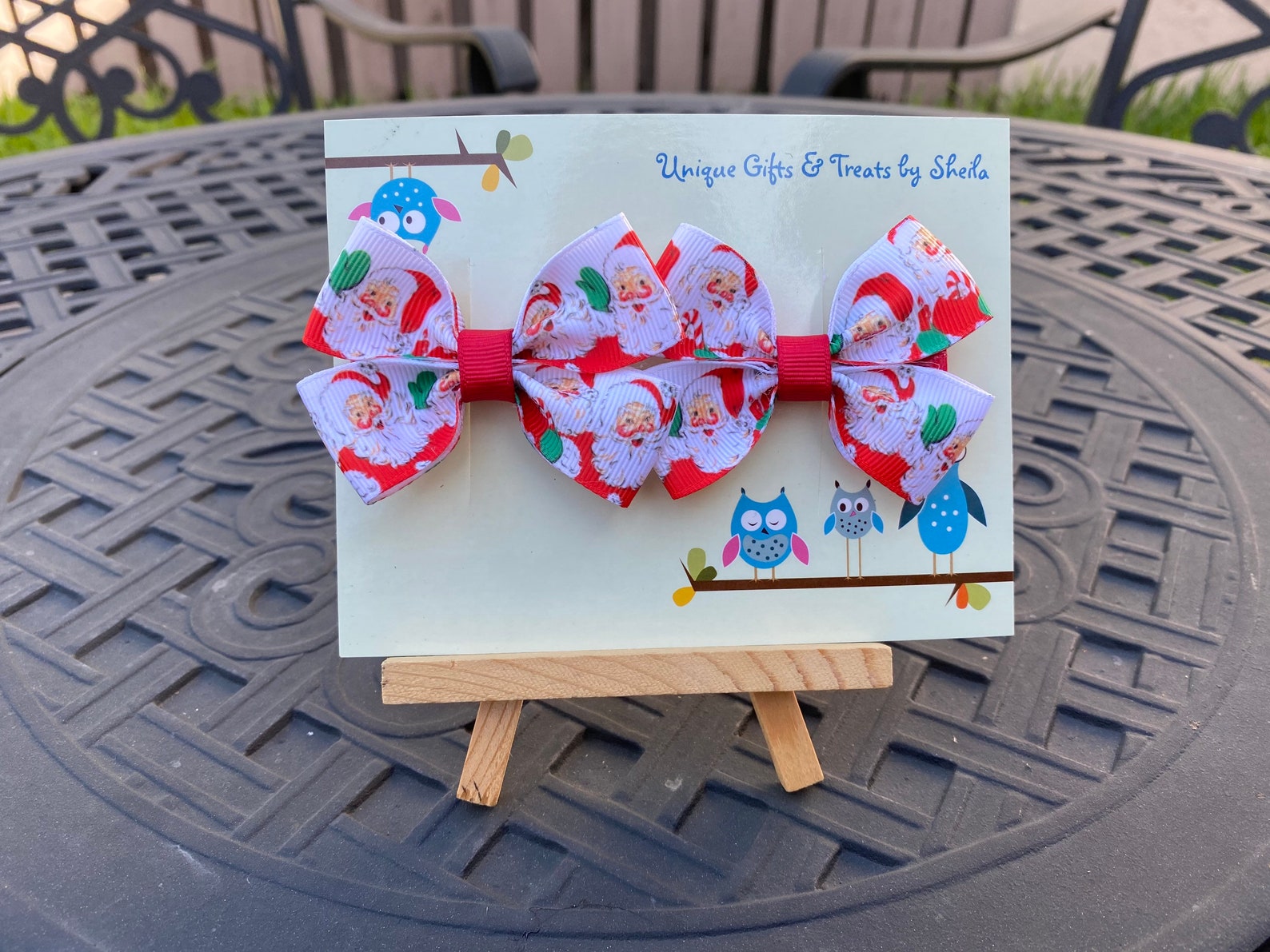 Retro Santa Christmas Hair Bows - Etsy