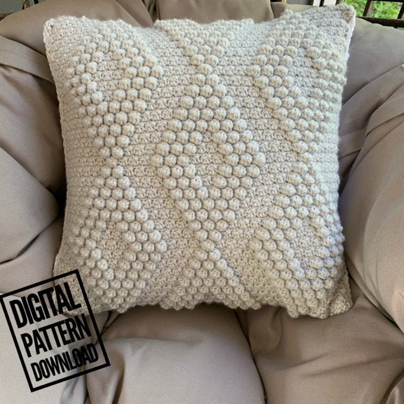 Rustic Crochet Throw Pillow Pattern Digital Download for - Etsy