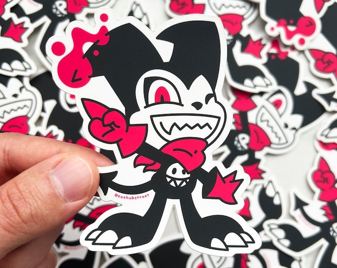 Black and Red Impmon Digimon Sticker 3.5 Inches Wide 3.75 - Etsy