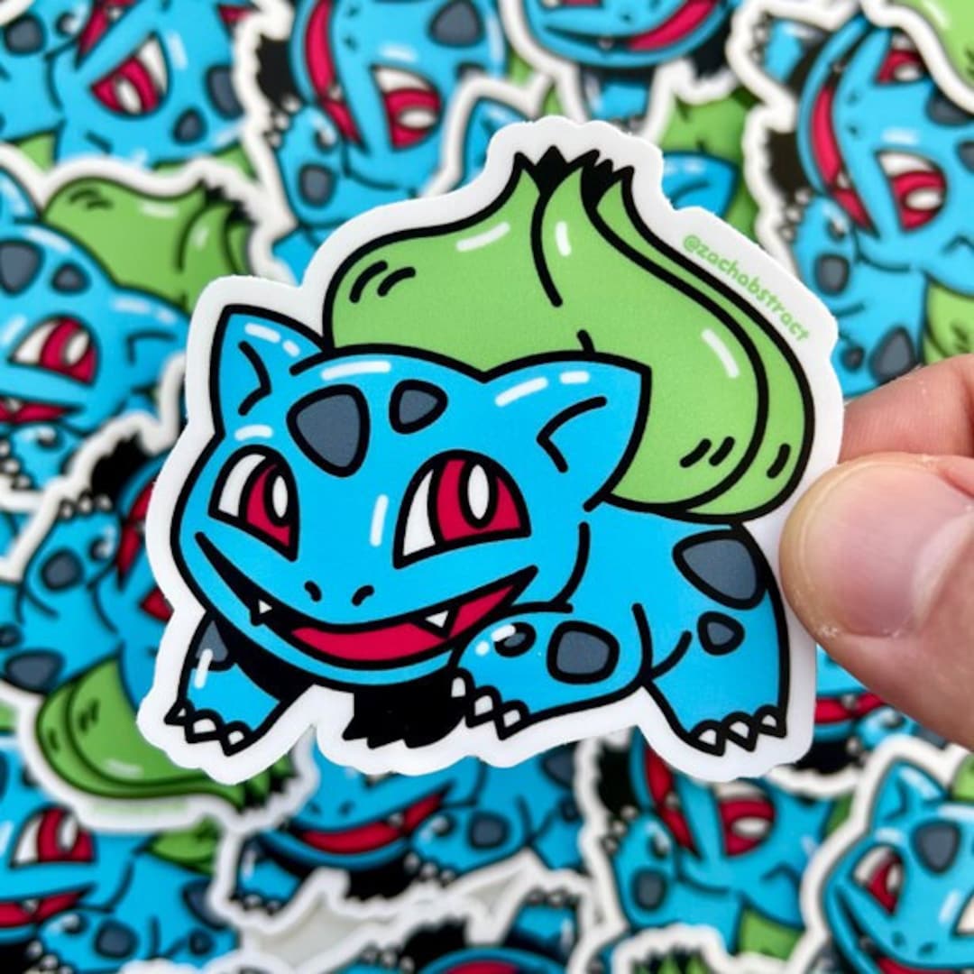 Blue and Green Bulbasaur Pokemon Sticker 2.75 Inches Wide, 2.5 Inches ...