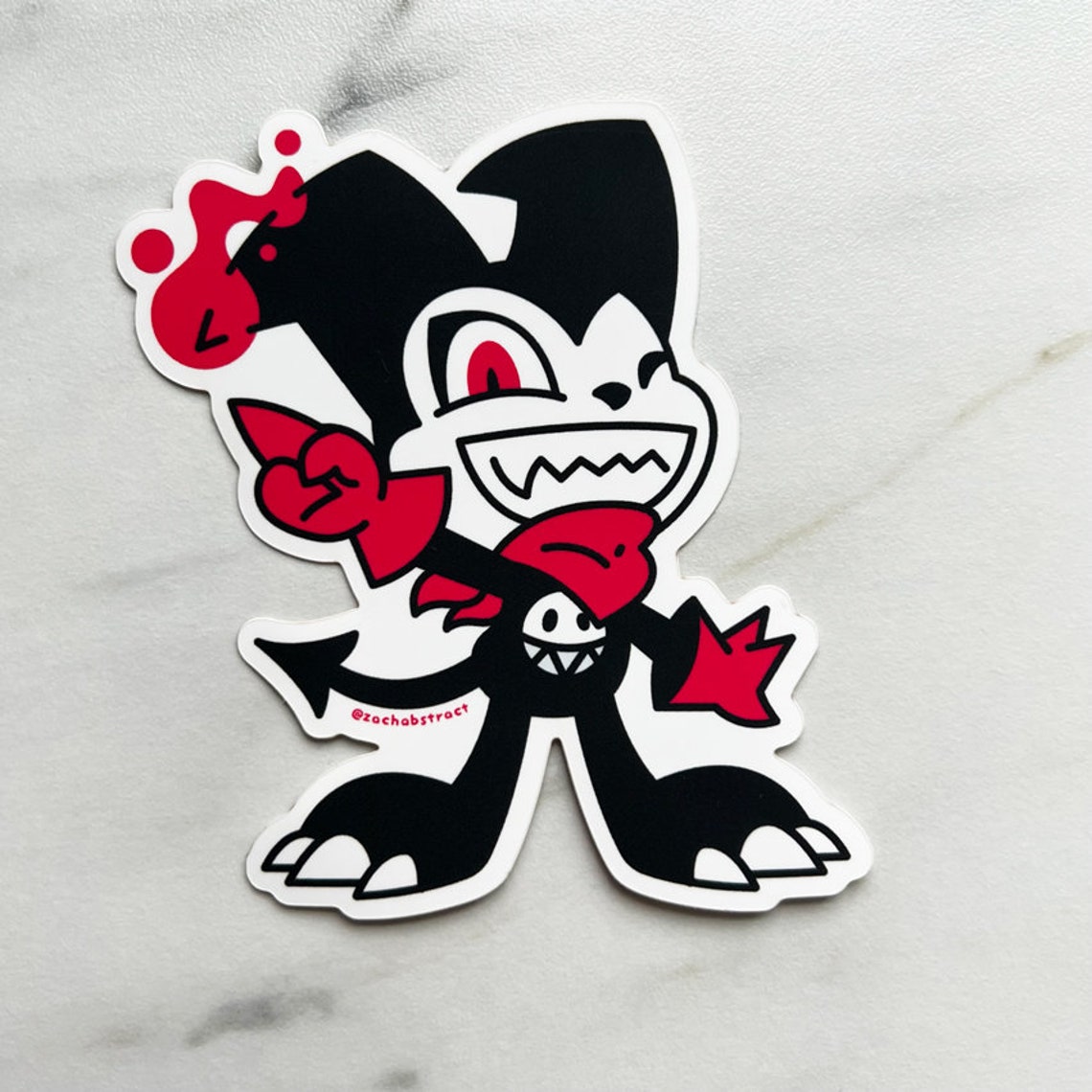 Black and Red Impmon Digimon Sticker 3.5 Inches Wide 3.75 - Etsy