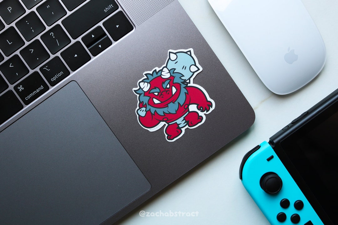 Red Yokai Oni Sticker - 2.5 Inches Wide, 2.25 Inches Tall - Etsy