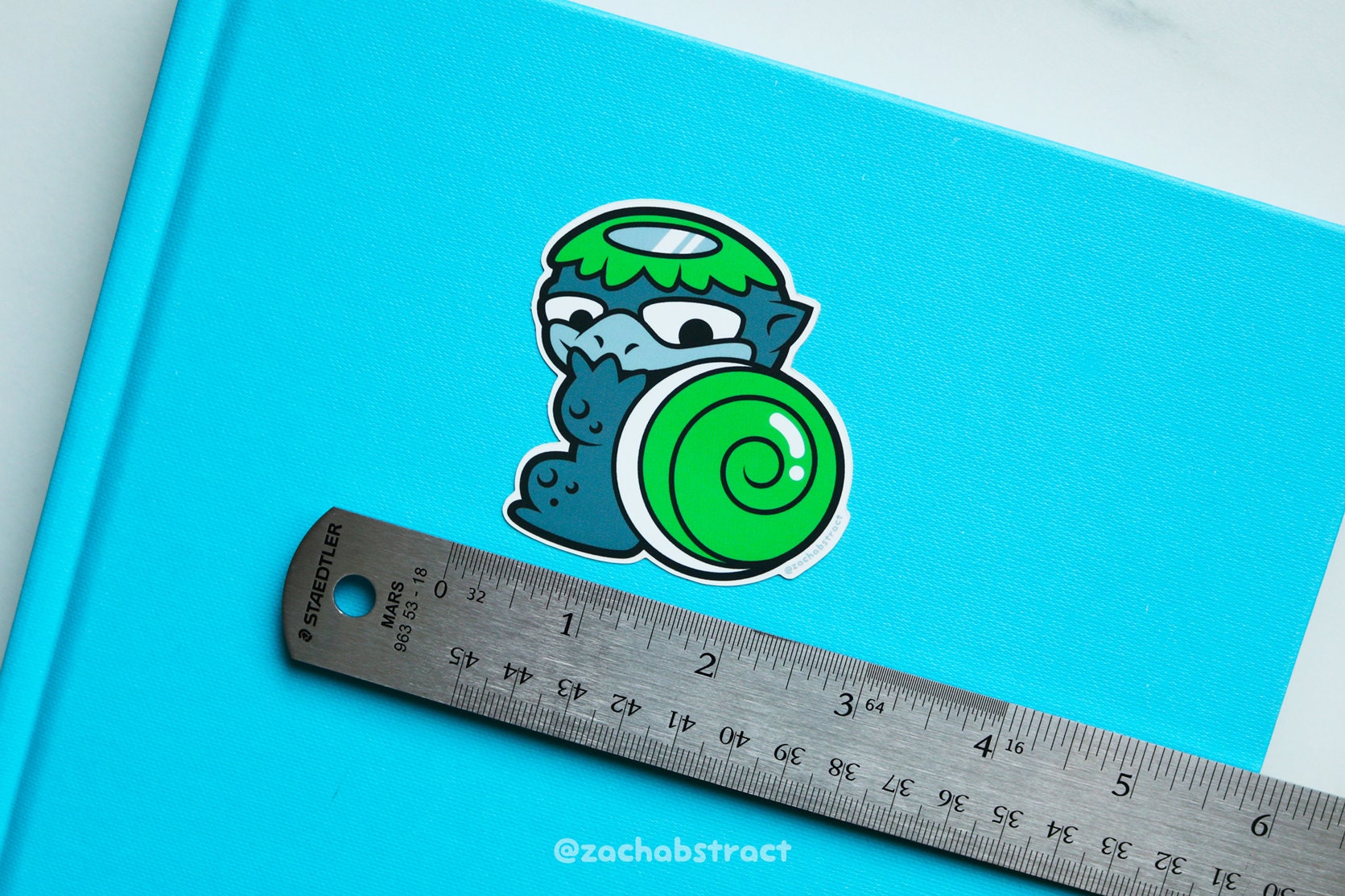 Green Yokai Kappa Sticker 2.6 inches wide 2.6 inches tall | Etsy