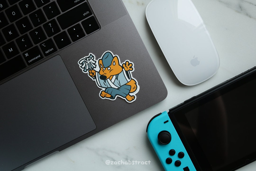 Yellow Inugami Yokai Dog Sticker - 2.5 Inches Wide, 2.8 Inches Tall - Etsy