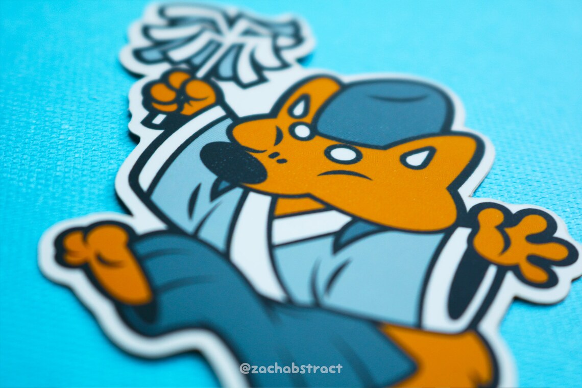 Yellow Inugami Yokai Dog Sticker - 2.5 Inches Wide, 2.8 Inches Tall - Etsy