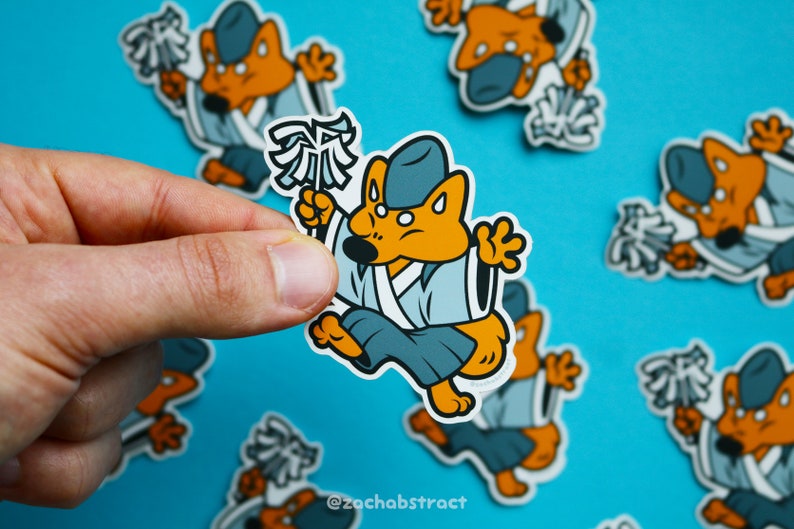 Yellow Inugami Yokai Dog Sticker - 2.5 Inches Wide, 2.8 Inches Tall - Etsy