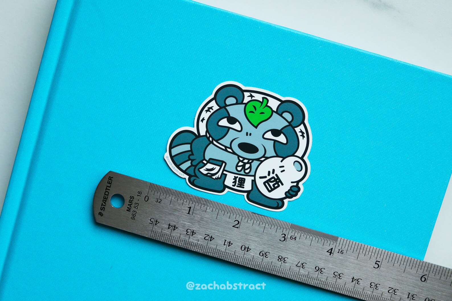 Green Tanuki Yokai Sticker 3 Inches Wide 2.4 Inches Tall - Etsy