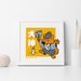 Yellow Inugami Dog Yokai Square Art Print 8 Inches Wide 8 - Etsy
