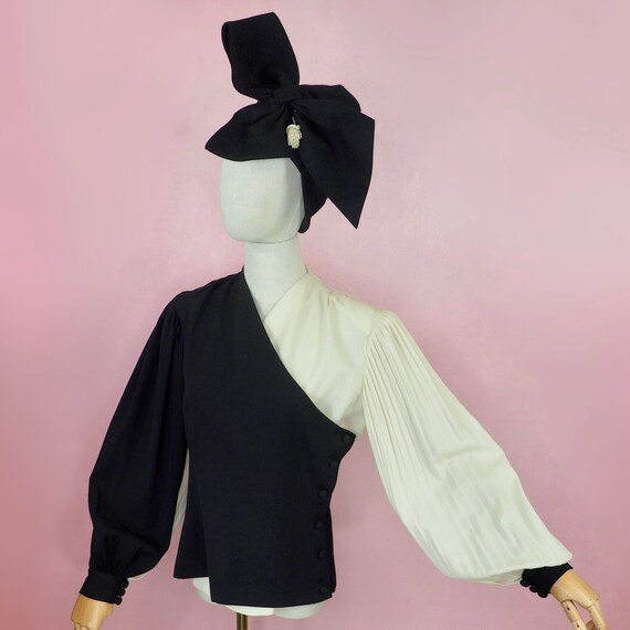 1940s Lilli Ann dupe color block suit with accordion … - Gem