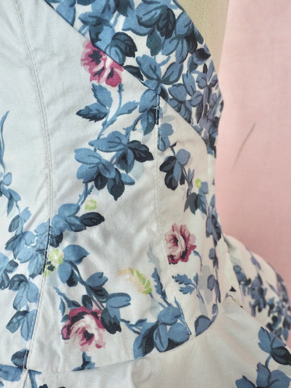 1980s sweetheart peplum floral trellis print - Gem