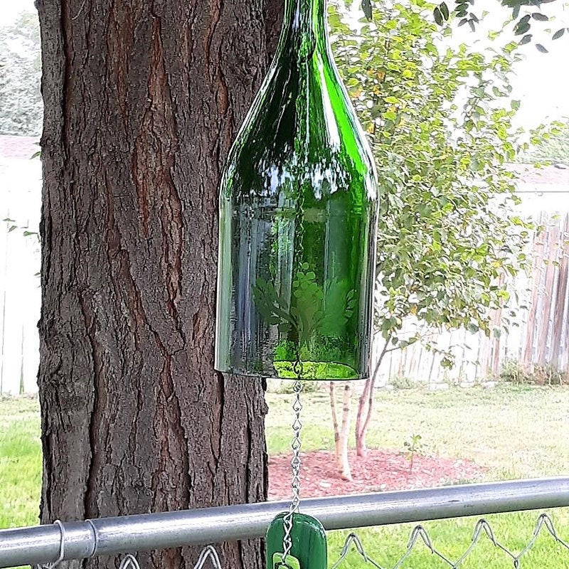 Wine Bottle Wind Chime - Etsy