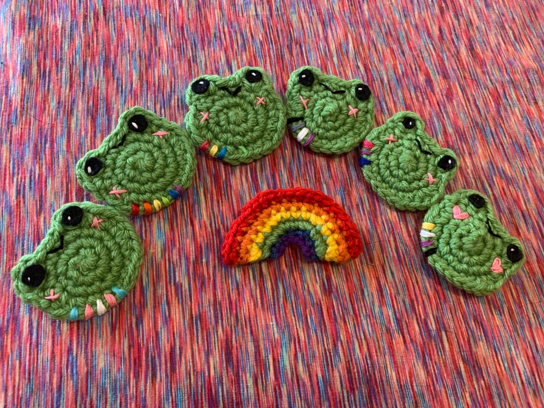 Crocheted Pride Frog Pin - Etsy