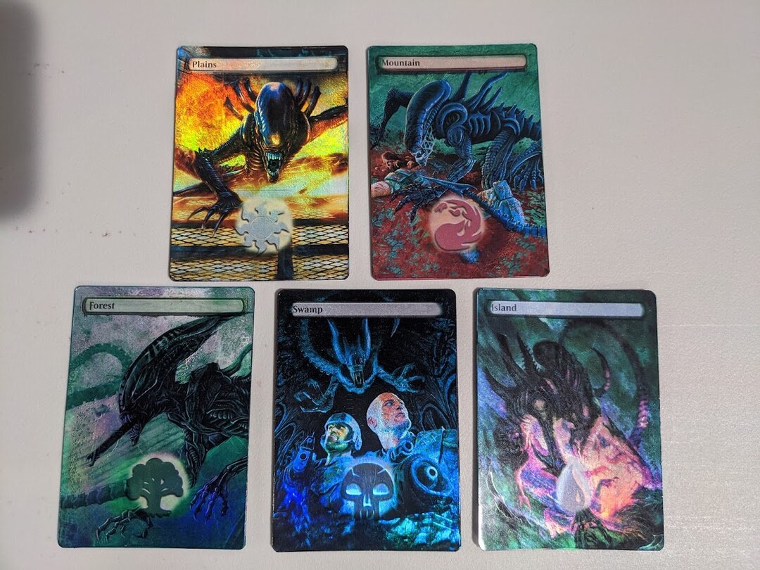 FOIL MTG Xenomorphs Aliens Altered Lands Great for Commander - Etsy
