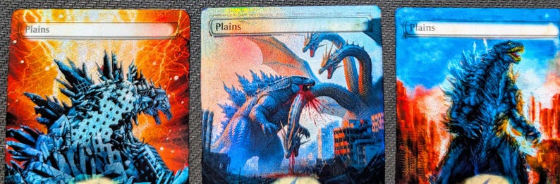 FOIL MTG Godzilla Kaiju Altered Lands Great for Commander EDH Cube ...