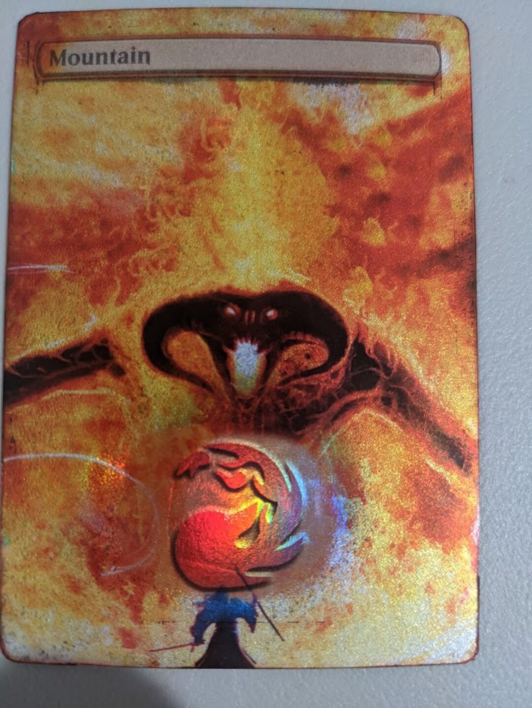 FOIL MTG Mountain Altered Art Lord of the Rings Balrog Gandalf - Etsy.de