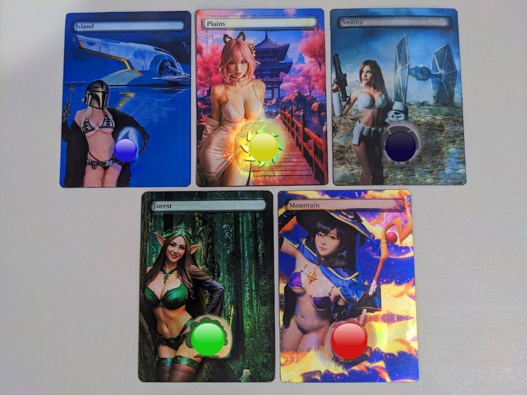 Foil Mtg Anime Girls Women Pretty Alteredart Lands Commander Edh Cube
