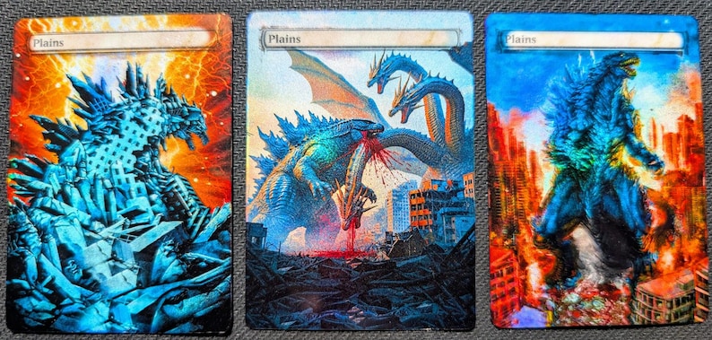 FOIL MTG Godzilla Kaiju Altered Lands Great for Commander EDH Cube ...