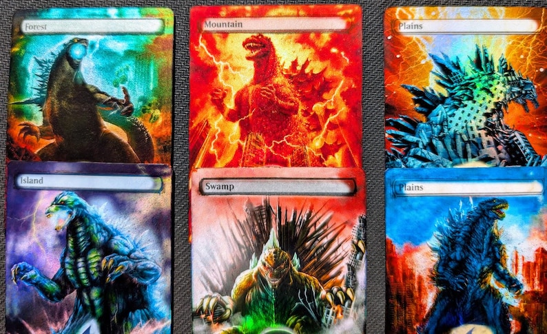 FOIL MTG Godzilla Kaiju Altered Lands Great for Commander EDH Cube ...
